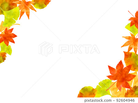 Watercolor illustration autumn leaves frame... - Stock Illustration ...