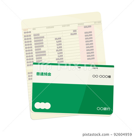 Two passbooks, open and closed - Stock Illustration [92604959] - PIXTA