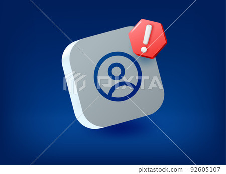 Profile icon with exclamation point pictogram.... - Stock Illustration ...