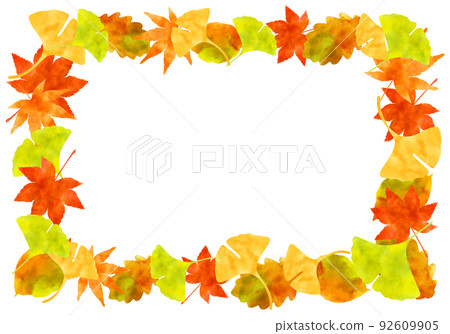 Watercolor illustration autumn leaves frame... - Stock Illustration ...