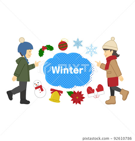 Children and winter illustration set - Stock Illustration [92610786] - PIXTA