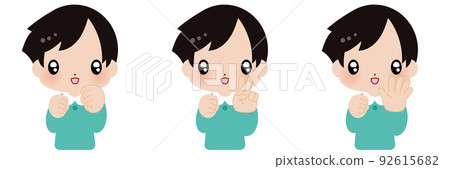 Rock-paper-scissors set short material - Stock Illustration [92615682 ...