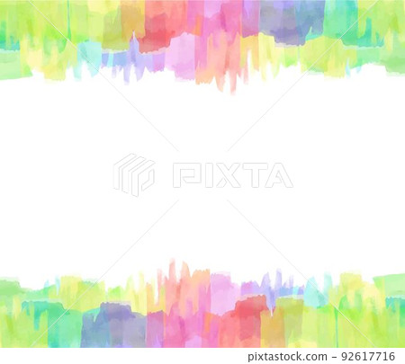 Hand drawn watercolor rainbow color frame... - Stock Illustration ...