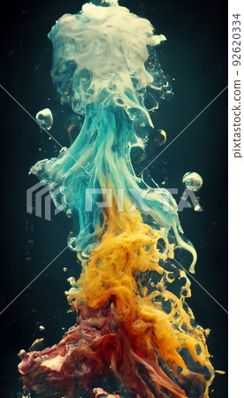 Multicolored ink in water. An explosion of... - Stock Illustration ...
