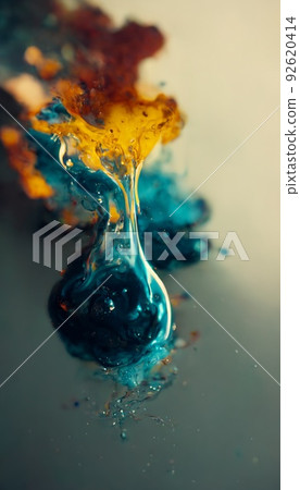 Multicolored ink in water. An explosion of... - Stock Illustration ...
