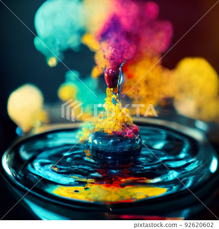 Multicolored ink in water. An explosion of... - Stock Illustration [92620602] - PIXTA