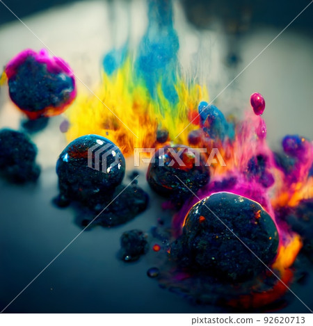 Multicolored ink in water. An explosion of... - Stock Illustration ...