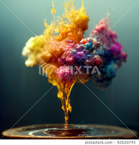 Multicolored ink in water. An explosion of... - Stock Illustration ...