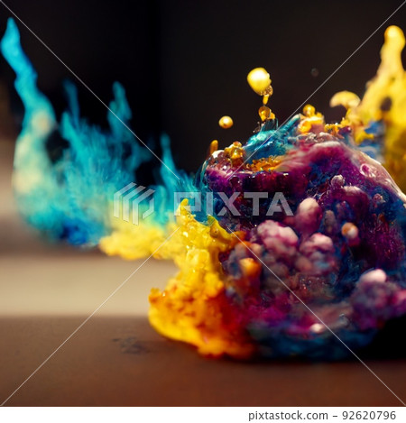 Multicolored ink in water. An explosion of... - Stock Illustration ...