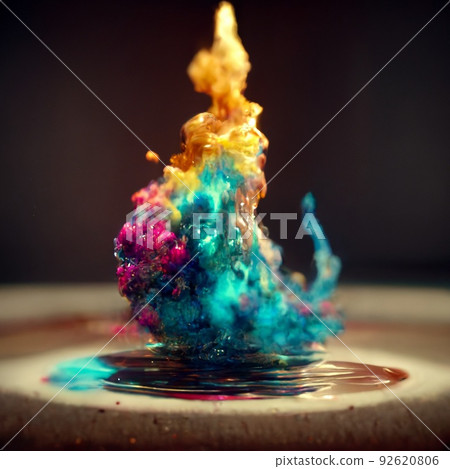Multicolored ink in water. An explosion of... - Stock Illustration ...