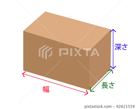Cardboard Width Height Depth Size Measure Size... - Stock Illustration ...