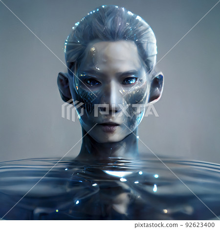 Humanoid Coming Out of Water - Stock Illustration [92623400] - PIXTA