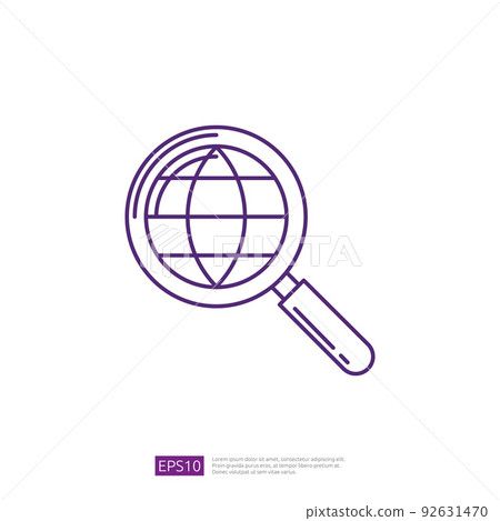 Icon search in world wide web internet - Stock Illustration [92631470 ...
