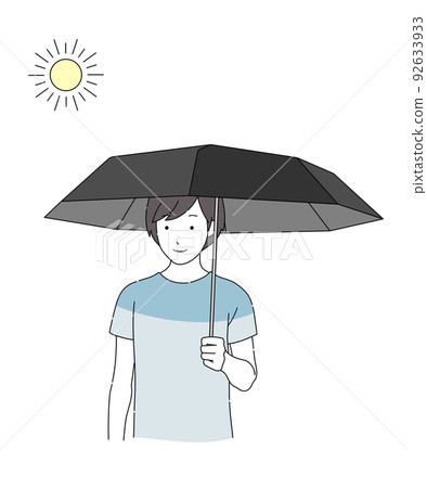 A man holding a parasol - Stock Illustration [92633933] - PIXTA