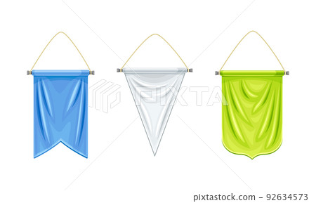 Pennant or Pennon Flag Shaped Banner Made of...-插圖素材 [92634573] - PIXTA圖庫