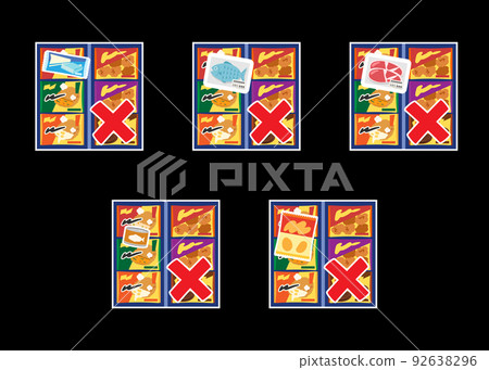 Products left in the frozen food section with a... - Stock Illustration ...