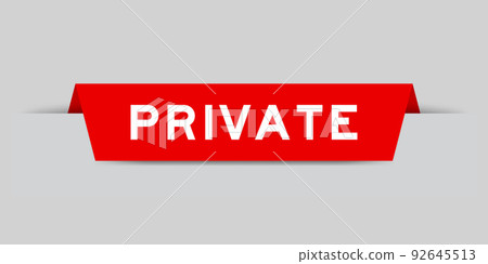 Red color inserted label with word private on... - Stock Illustration ...