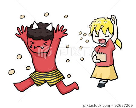 Illustration of a demon running away after... - Stock Illustration ...