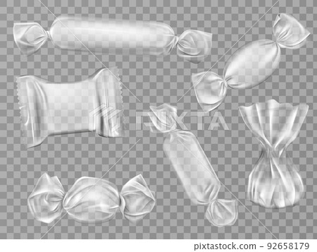 Transparent candy wrappers set isolated clip art - Stock Illustration ...