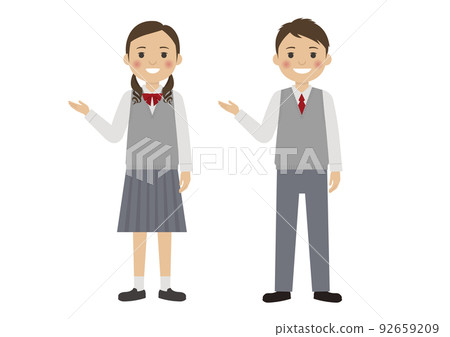 Male and female student pose here whole body - Stock Illustration ...