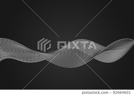 Wavy array with round particles. Abstract... - Stock Illustration [92664601] - PIXTA