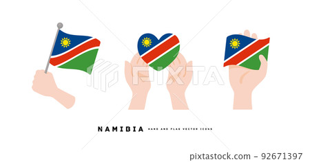 [Namibia] hand and flag icon vector illustration - Stock Illustration ...