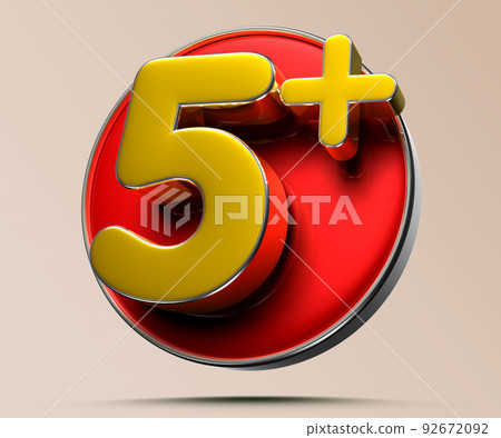 5 plus. - Stock Illustration [92672092] - PIXTA