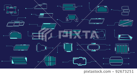 Tech hud frames. Text box technology elements,... - Stock Illustration ...