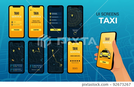 Navigator map application. UI mobile app for... - Stock Illustration ...
