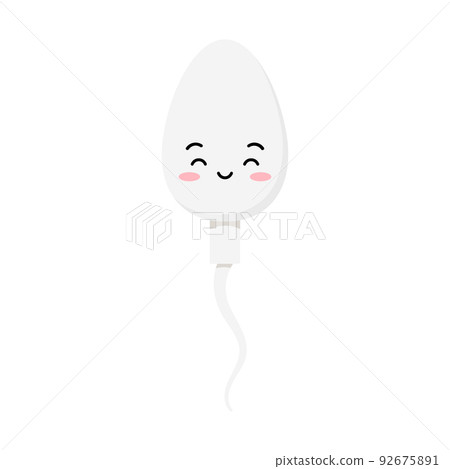 Cute sperm semen cell character emoji with face. - Stock Illustration ...