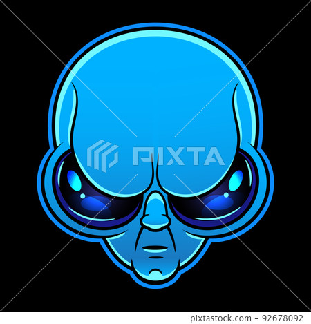 Alien face with large eyes. Extraterrestrial... - Stock Illustration ...