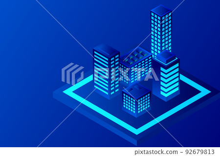 Isometric Future City. Real estate and... - Stock Illustration ...