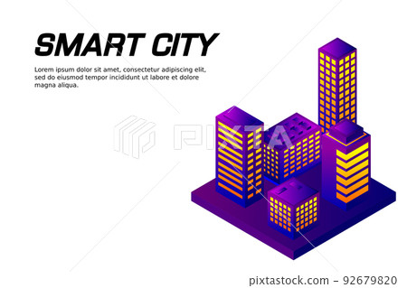 Isometric Future City. Real estate and... - Stock Illustration ...