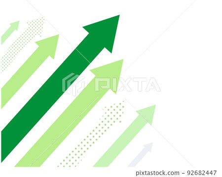 Green background with an arrow rising to the right - Stock Illustration ...