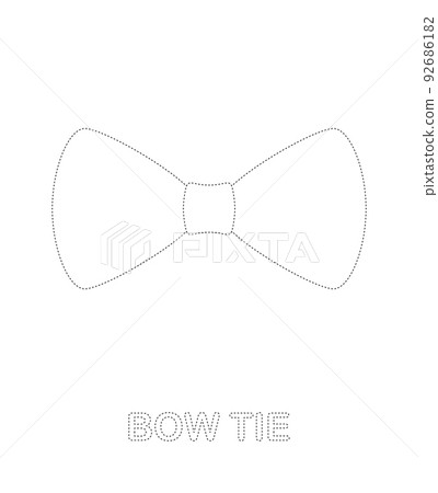 Bow Tie tracing worksheet for kids - Stock Illustration [92686182] - PIXTA
