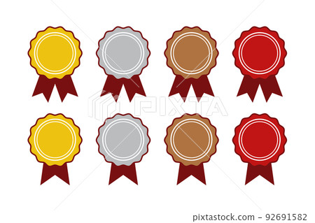 Gold, silver and bronze guide sticker badge... - Stock Illustration ...