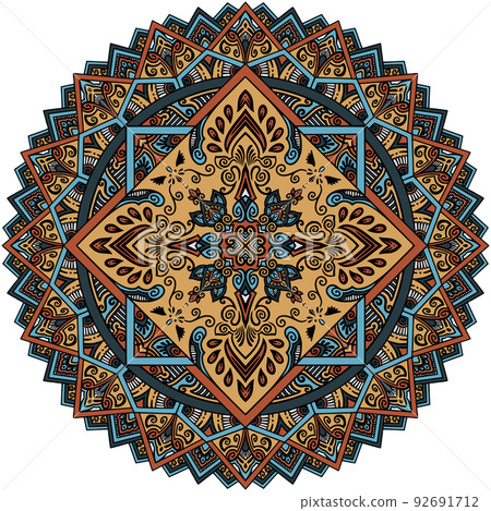 Mandala art (geometric patterns, straight... - Stock Illustration ...