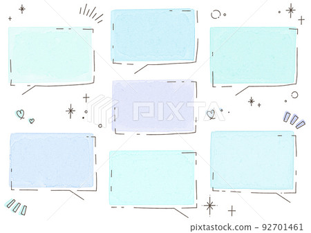 Watercolor square speech bubble blue version - Stock Illustration ...