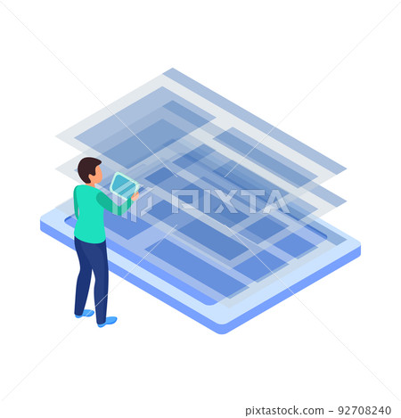 Web Development Layers Composition - Stock Illustration [92708240] - PIXTA