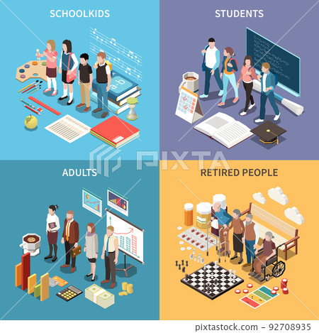 People Generations 2x2 Design Concept - Stock Illustration [92708935 ...