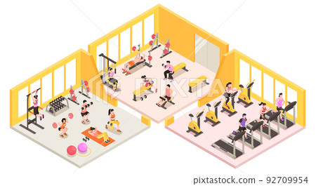 Isometric Gym Fitness Concept - Stock Illustration [92709954] - PIXTA