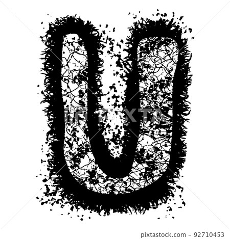 Distressed grunge font.Black vector letter... - Stock Illustration ...