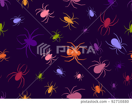 Colored spiders seamless pattern. Background... - Stock Illustration ...