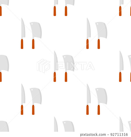 seamless pattern with kitchen knives, vector... - Stock Illustration ...