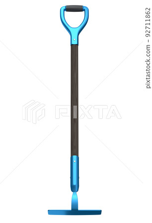 Hoe with wooden stick for planting flowers and... - Stock Illustration ...