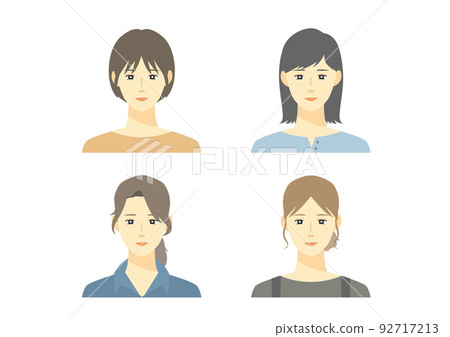 Female facial expression upper body set - Stock Illustration [92717213 ...