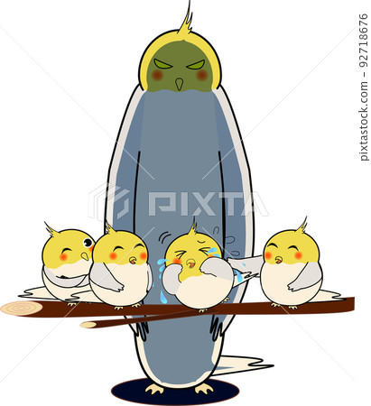 A scary cockatiel character watching for bullying - Stock Illustration ...