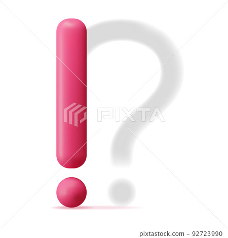 3D Exclamation Mark with Shadow of Question Mark - Stock Illustration ...