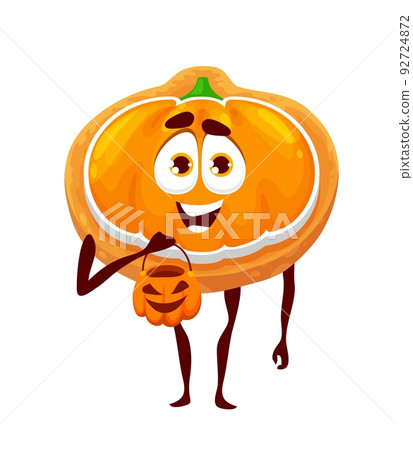 Cartoon Halloween pumpkin gingerbread, vector... - Stock Illustration ...
