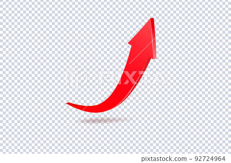 Growing Red Arrow up. Growth chart sign.... - Stock Illustration ...